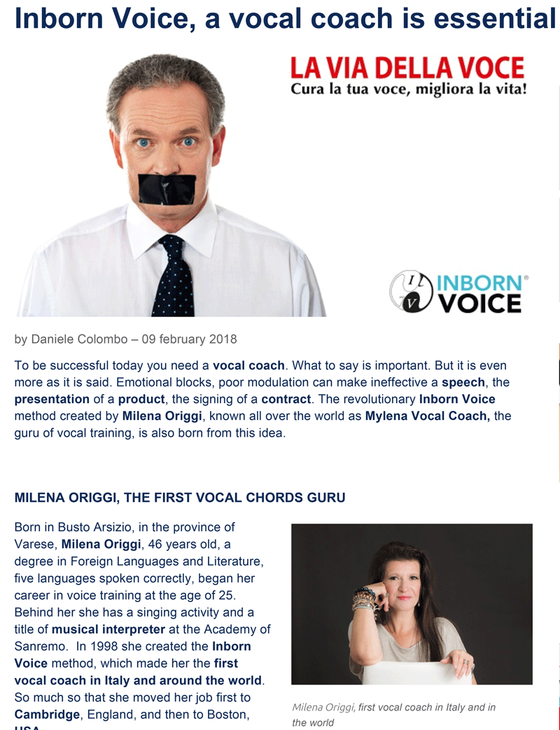 Vocal Coaching: the winning tool for your career | Inborn Voice